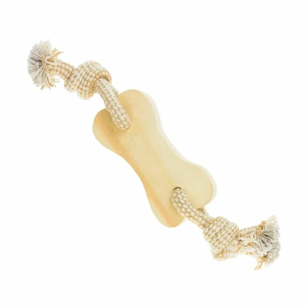 Игрушка для собак Косточка веревка+дерево 30 см