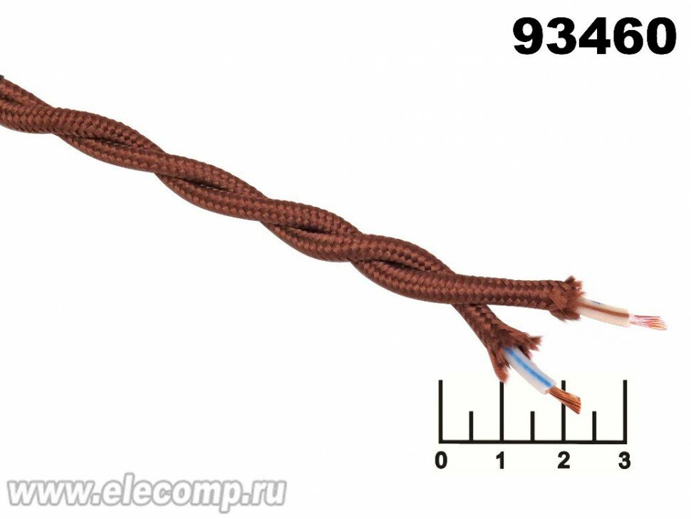 Кабель Ретро (ПВХ) 2*1.5 коричневый витой (Greenel) (GE70141-04)