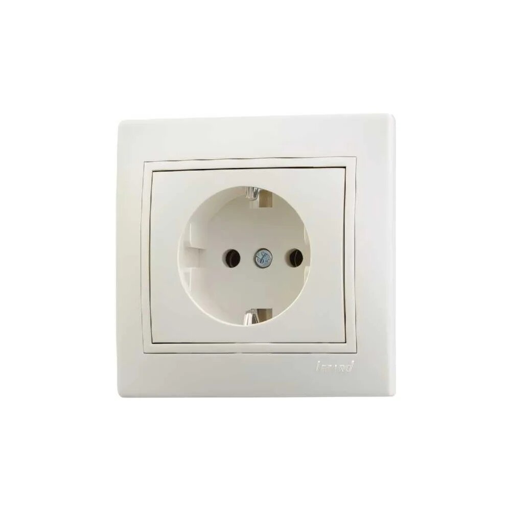 Розетка LEZARD MIRA с/ з керамика крем со вставкой 701-0303-122