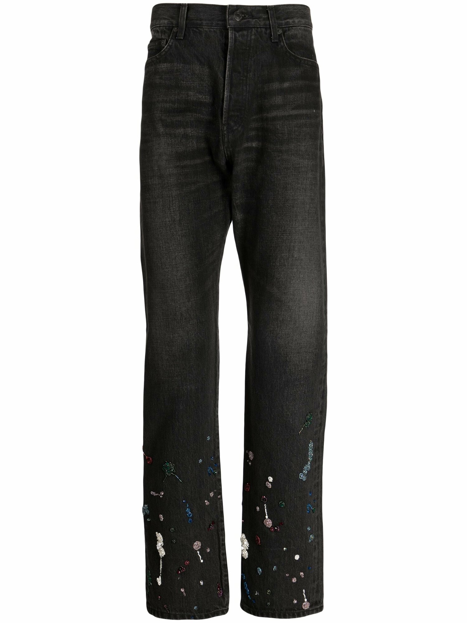 Джинсы Bead-embellished straight-leg jeans 