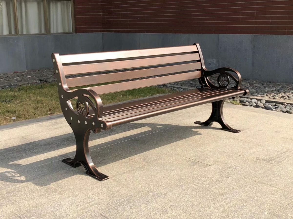 Скамейка садовая БЕРЛИН-180 «BERLIN-180» 180х58х73 см материал литой алюминий, бронза