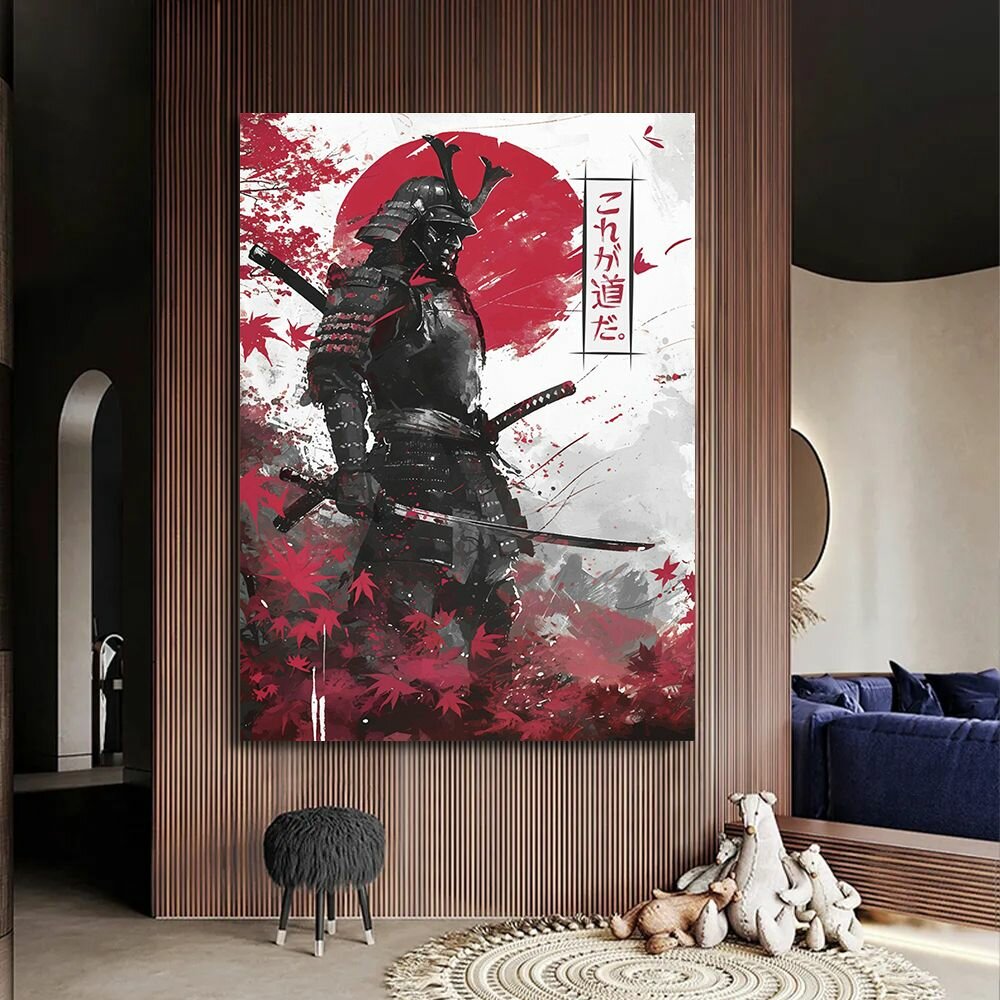 Картина самурай, картина в японском стиле, 30х40 см.