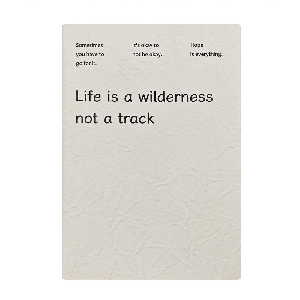 Блокнот "Life is a wilderness", A5, кожаный, белый