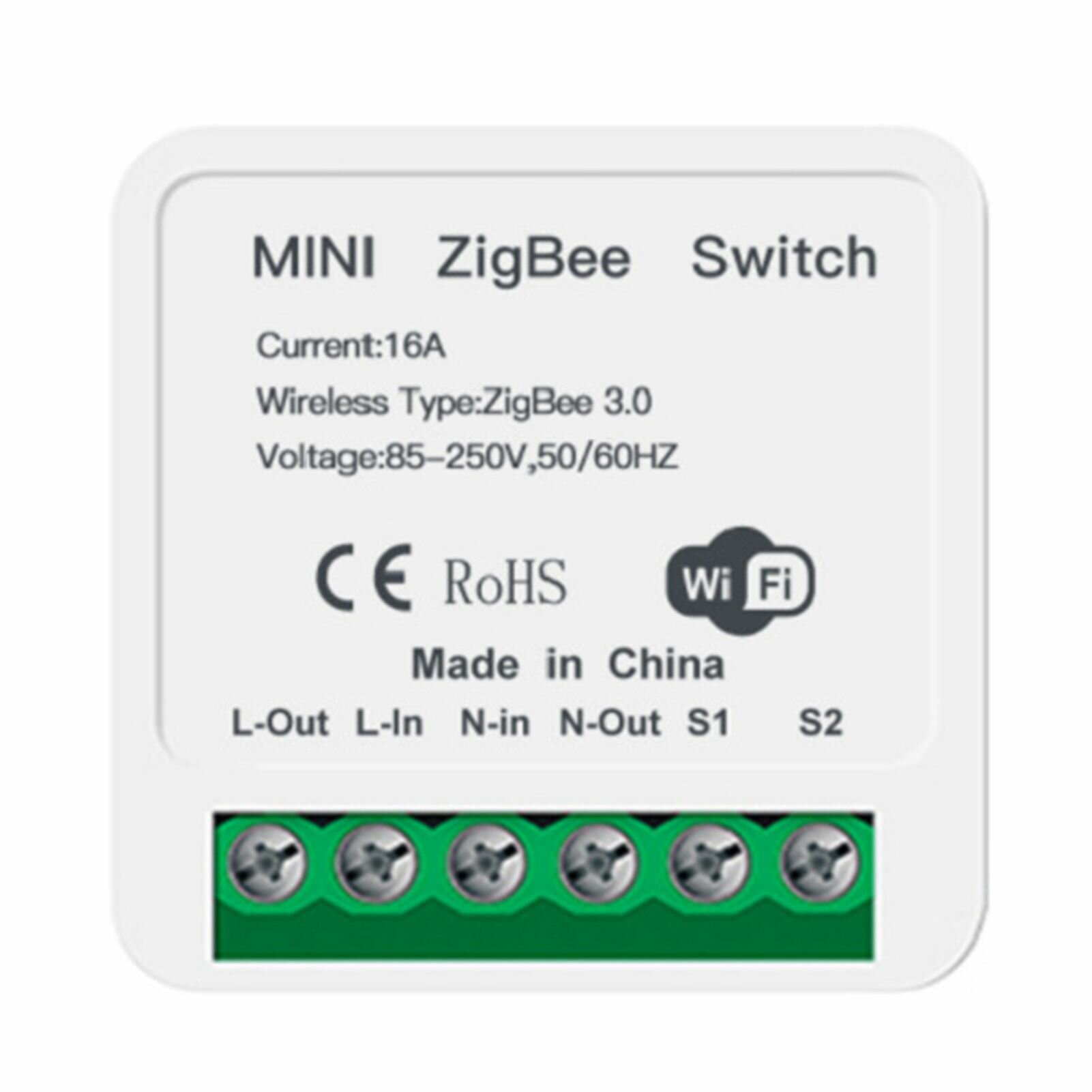Mini ZigBee 3.0 Модуль переключателя 16A Интеллектуальное реле выключателя