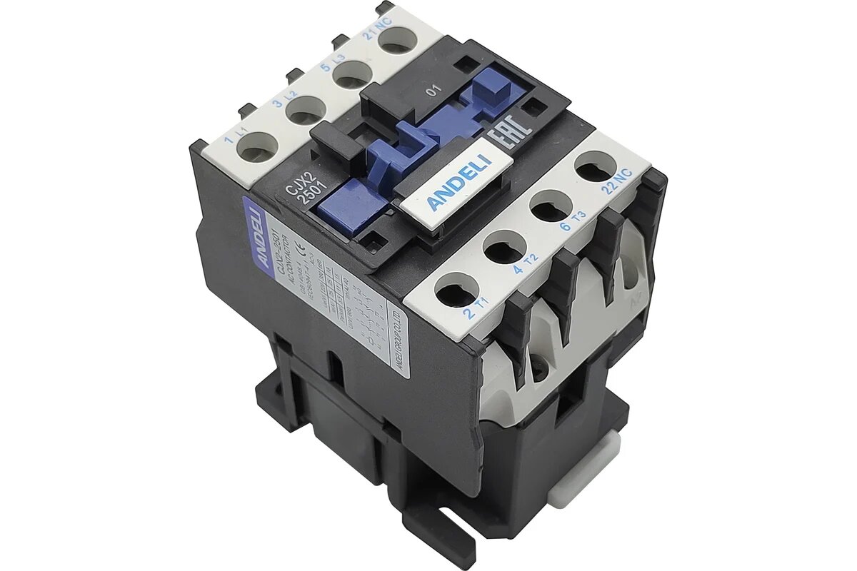 ANDELI CJX2-D2501 Контактор 25A 220В AC3 50Гц, 1НЗ, ADL08-007, силовой пускатель