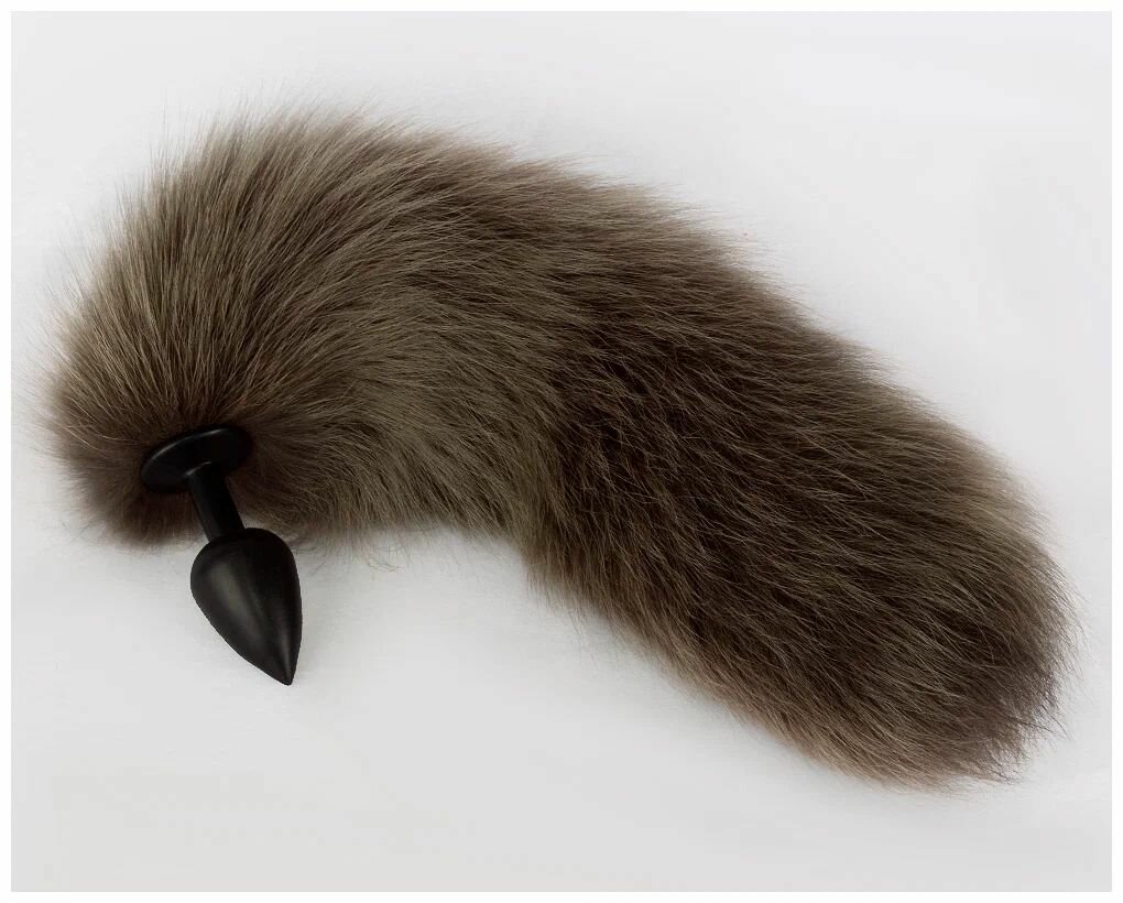 Анальная пробка Orion с натуральным хвостомхвостом, D: 2.6 см, черный