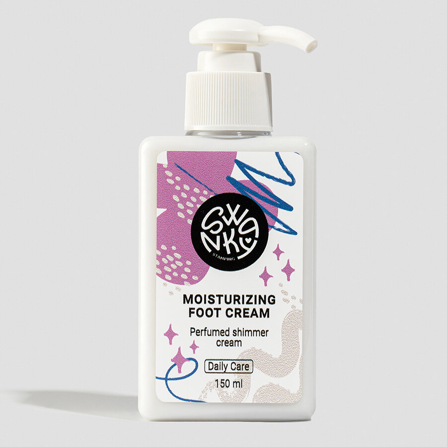 Увлажняющий парфюмированный крем для ног с шиммером Swanky Stamping, 150 мл