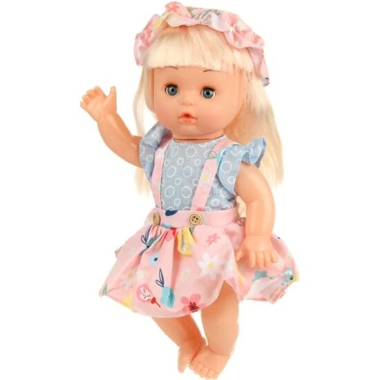 Пупс Veld CO 133654 говорящая пьет и писает + аксессуары и кроватка 33 см