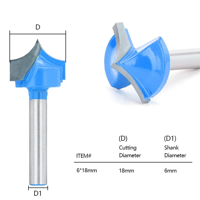 XCAN 1 шт. круглые насадки с ЧПУ, фреза с хвостовиком 6 мм, 8-32 мм, круглые насадки из карбида вольфрама, конец Mil для деревообрабатывающего инструмента 6x18mm