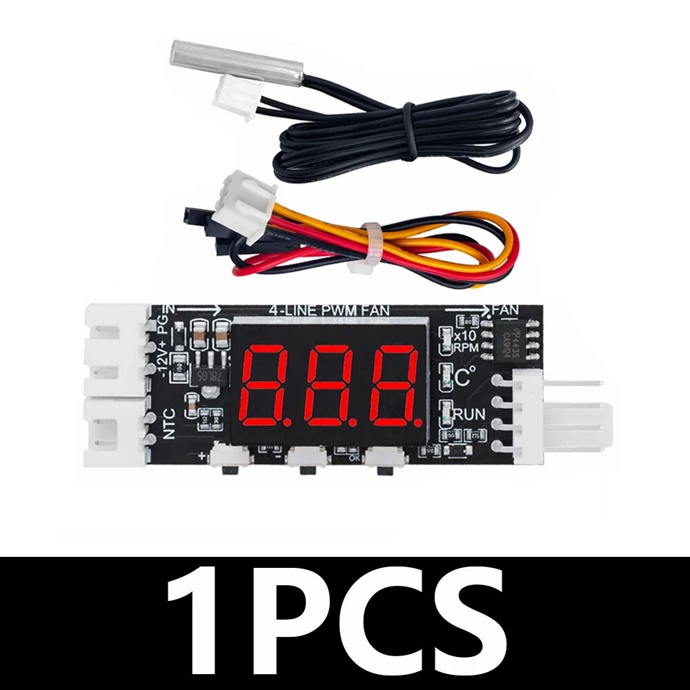 Одиночный 12 В 3 А постоянного тока ШИМ 4-проводной вентилятор Контроль температуры Контроллер скорости Шасси Компьютерный модуль шумоподавления NTC B 10K 3950