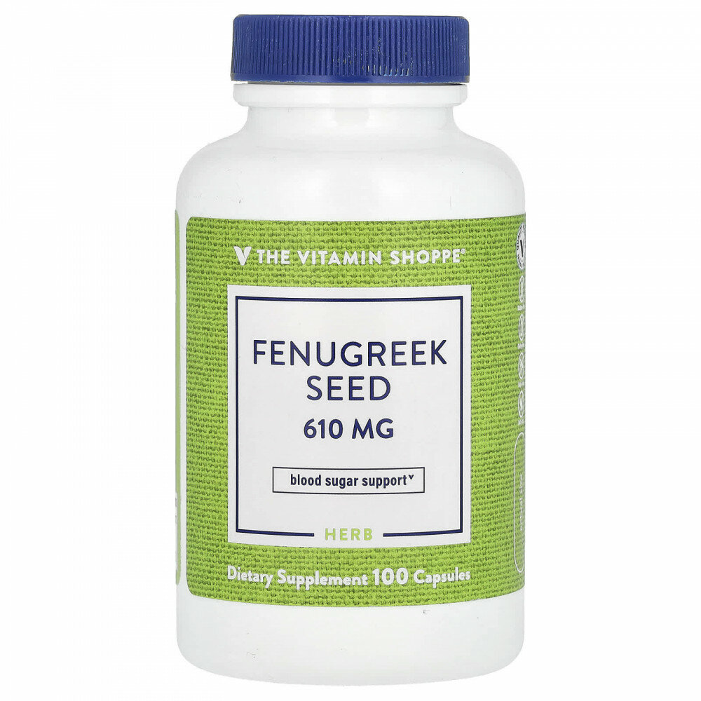 The Vitamin Shoppe, Семена пажитника, 610 мг, 100 капсул