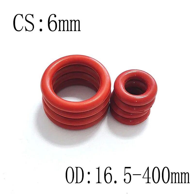 Силиконовые уплотнительные кольца FSMORC красные 6 мм OD 140x6mm (1pc)