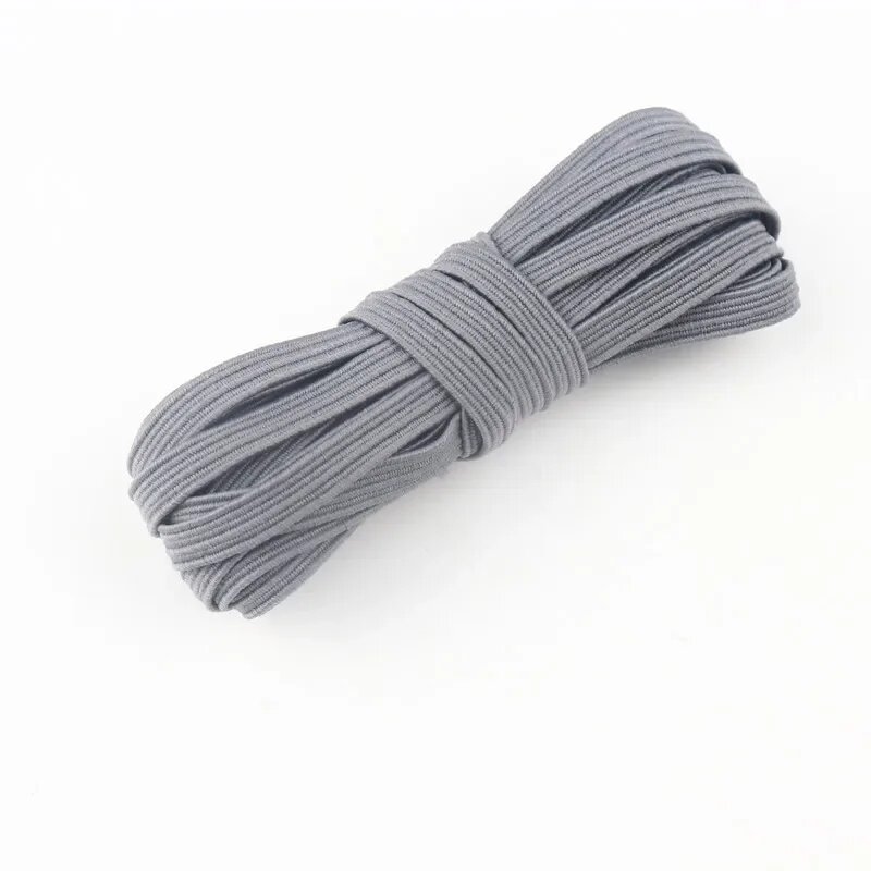 Цветная эластичная лента 6 мм, 5 м, 10 м, 20 м, 40 м, 90 м Серый, 10 meters, Grey