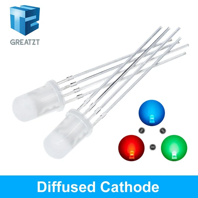 Светодиоды RGB 5мм Diffused Cathode 20шт
