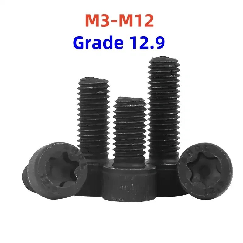 Стальные противоугонные винты Torx черные M1.6-M16 M5-5pcs, 16 мм