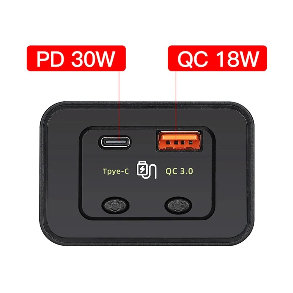 Автомобильное быстрое зарядное устройство 12 В/24 В, адаптеры типа C + QC3.0 USB A PortLED Light, автомобильное зарядное устройство для телефона, автоадаптер для дома, кемпера, караванов