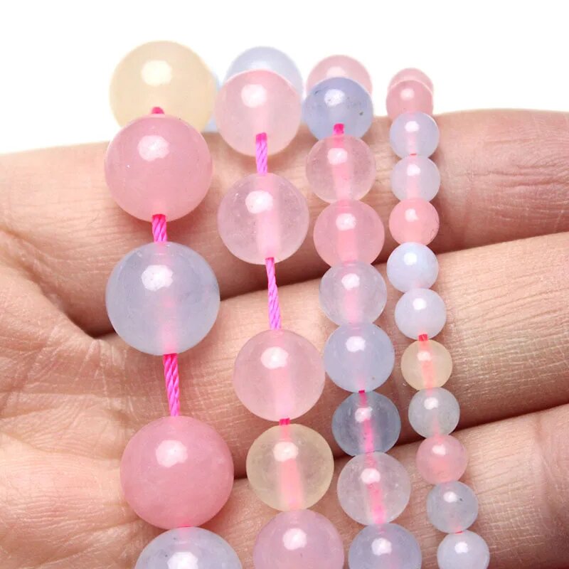 Бусины из натурального камня Youth Cadence морганит халцедон круглые 4 6 8 10 12 мм 8mm approx 46beads