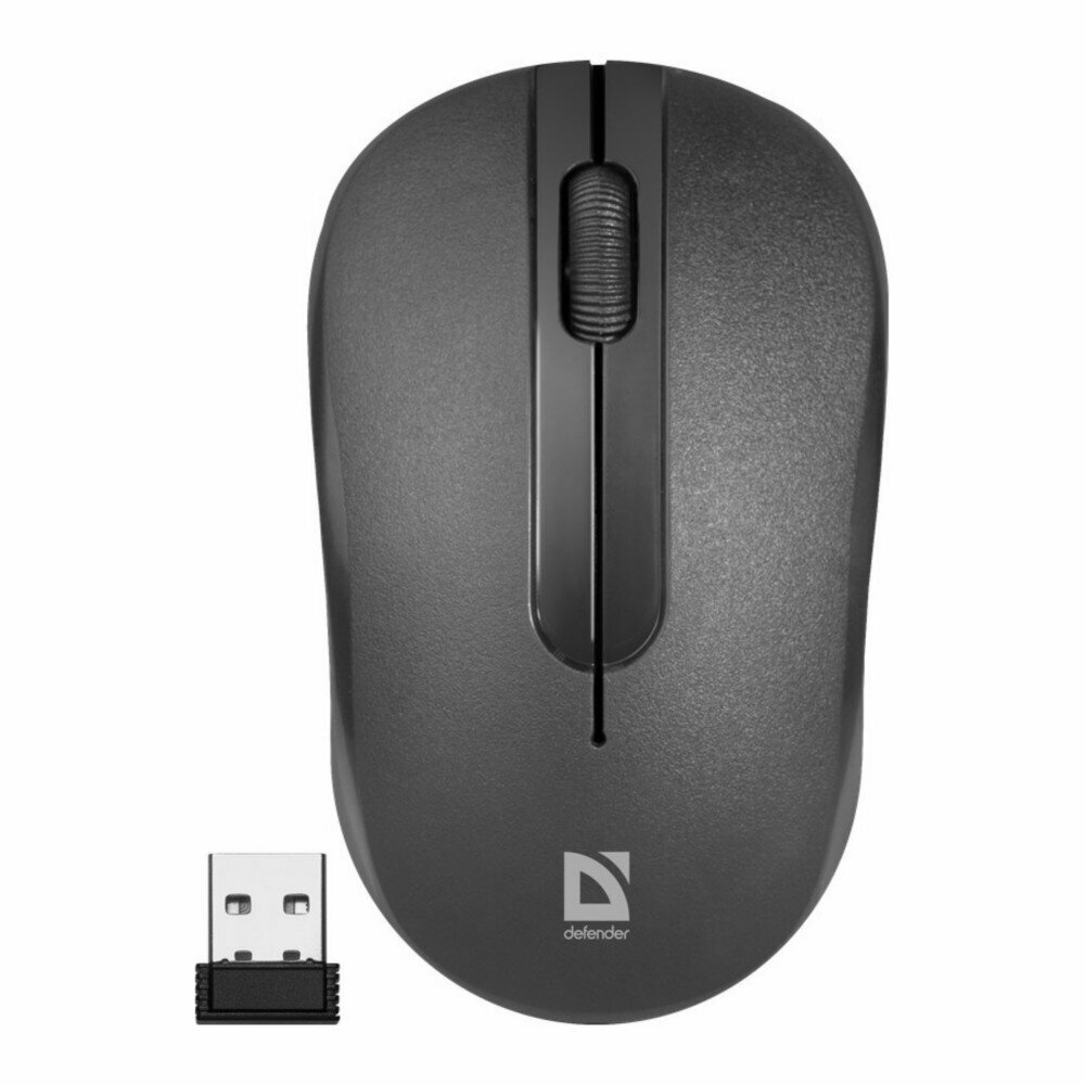 Мышь беспроводная DEFENDER Datum (Датум) MM-285 черный (USB, 1600dpi, 3but) (52285)