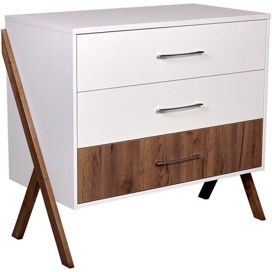 Комод Polini kids Porto 2200, белый-дуб крафт