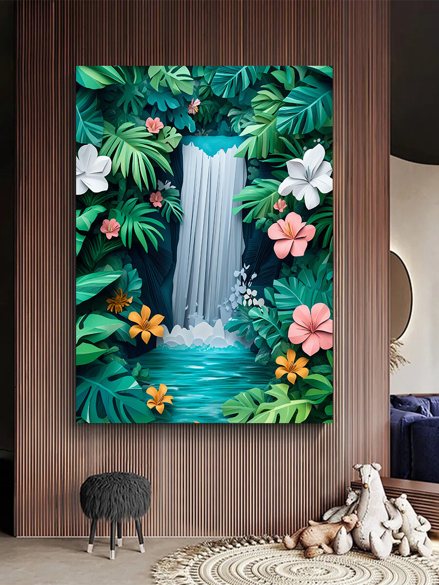 Пейзаж / природа, картина 3д / объемная, постер на холсте, 20х30 см, киригами