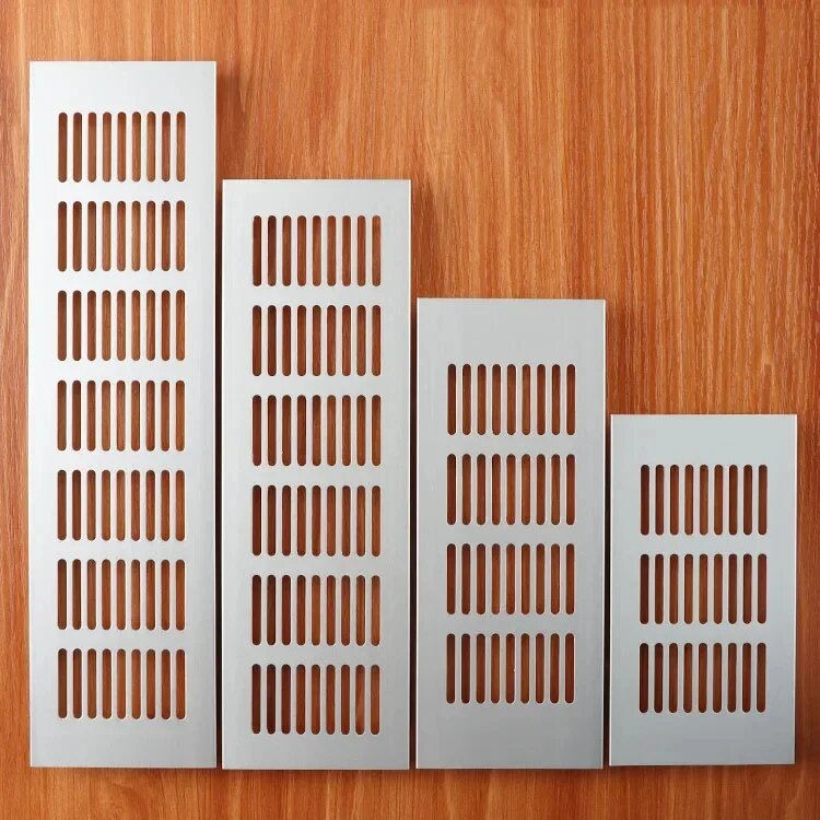 Вентиляционные решетки из алюминиевого сплава 50-200 мм Length 400mm, Width 100mm, Sliver