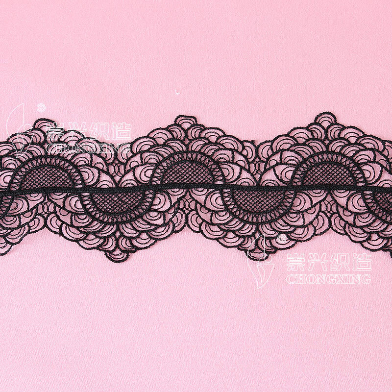 Кружево Chongxing, молочный шелк, нижнее белье, черный, полиэстер