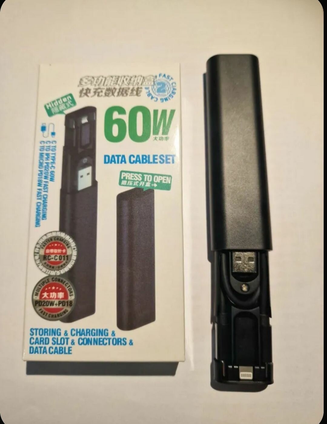 Набор переходников 7 в 1 Переходник Адаптер Комплект, USB Type-C, Micro-USB, Apple Lightning 60W