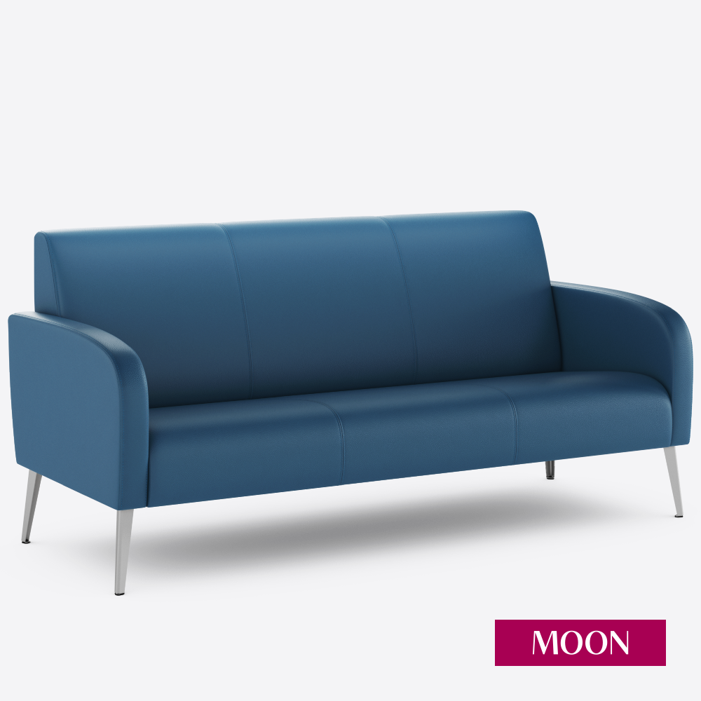 Диван MOON 157 экокожа, цвет синий, нераскладной, 192*84*70, эксклюзивная высокоэластичная пена (UniqFoam)