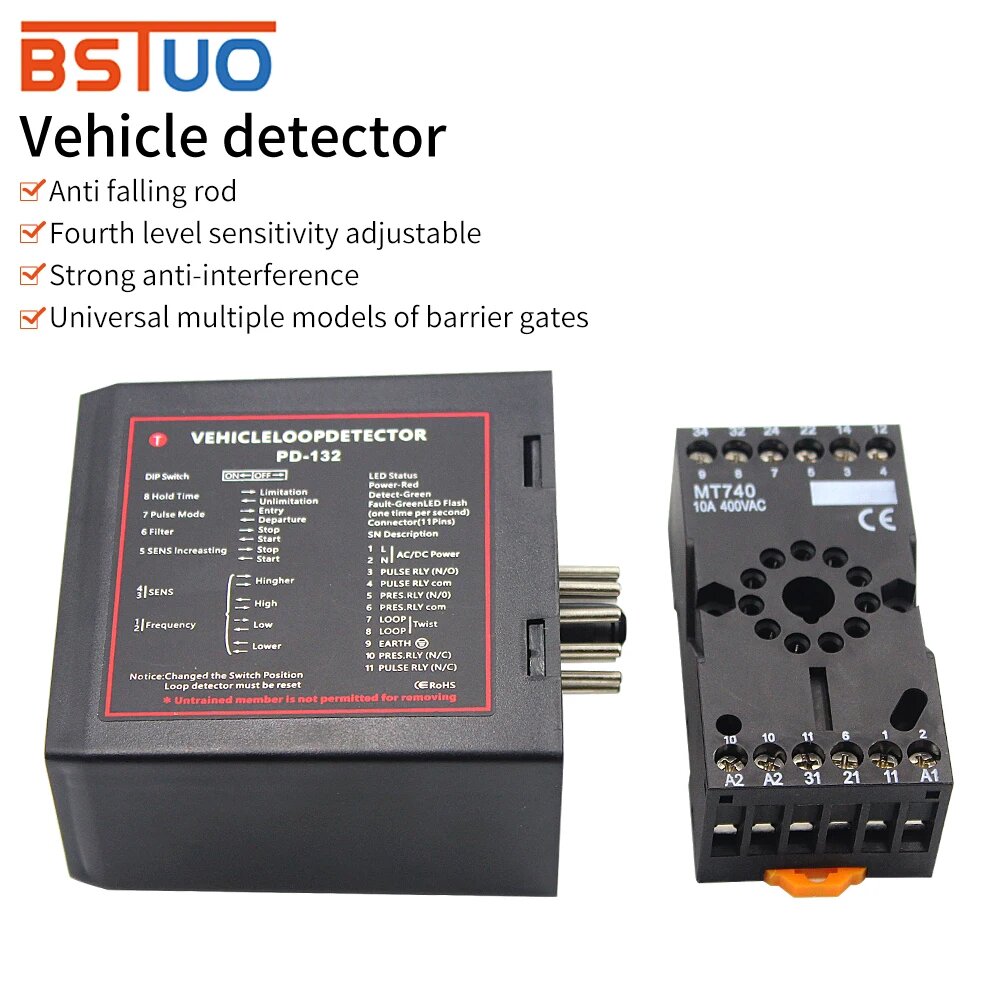 Автоматический Индуктивный кольцевой детектор транспортного средства PD132 для системы доступа к воротам и парковке, одноканальный Обнаружение дорожного движения