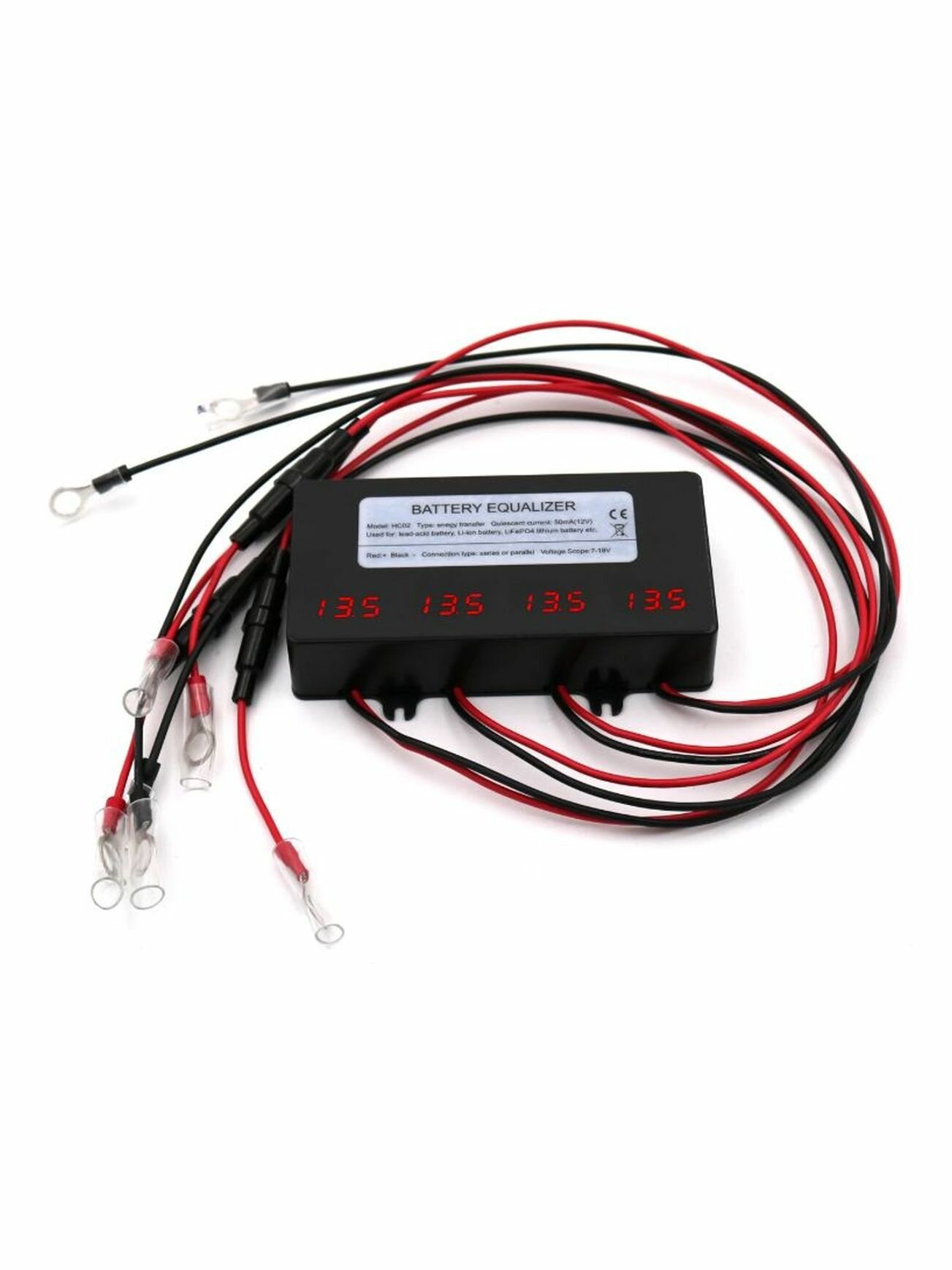 Эквалайзер (балансир) для 4-х аккумуляторных батарей 12 В, с дисплеем, HC-02