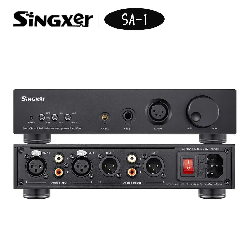 Singxer SA-1V2 Усилитель для наушников, полностью сбалансированный дискретный усилитель/предусилитель класса A SA1, поддержка XLR/6,35 мм/4,4 мм, мультиинтерфейс