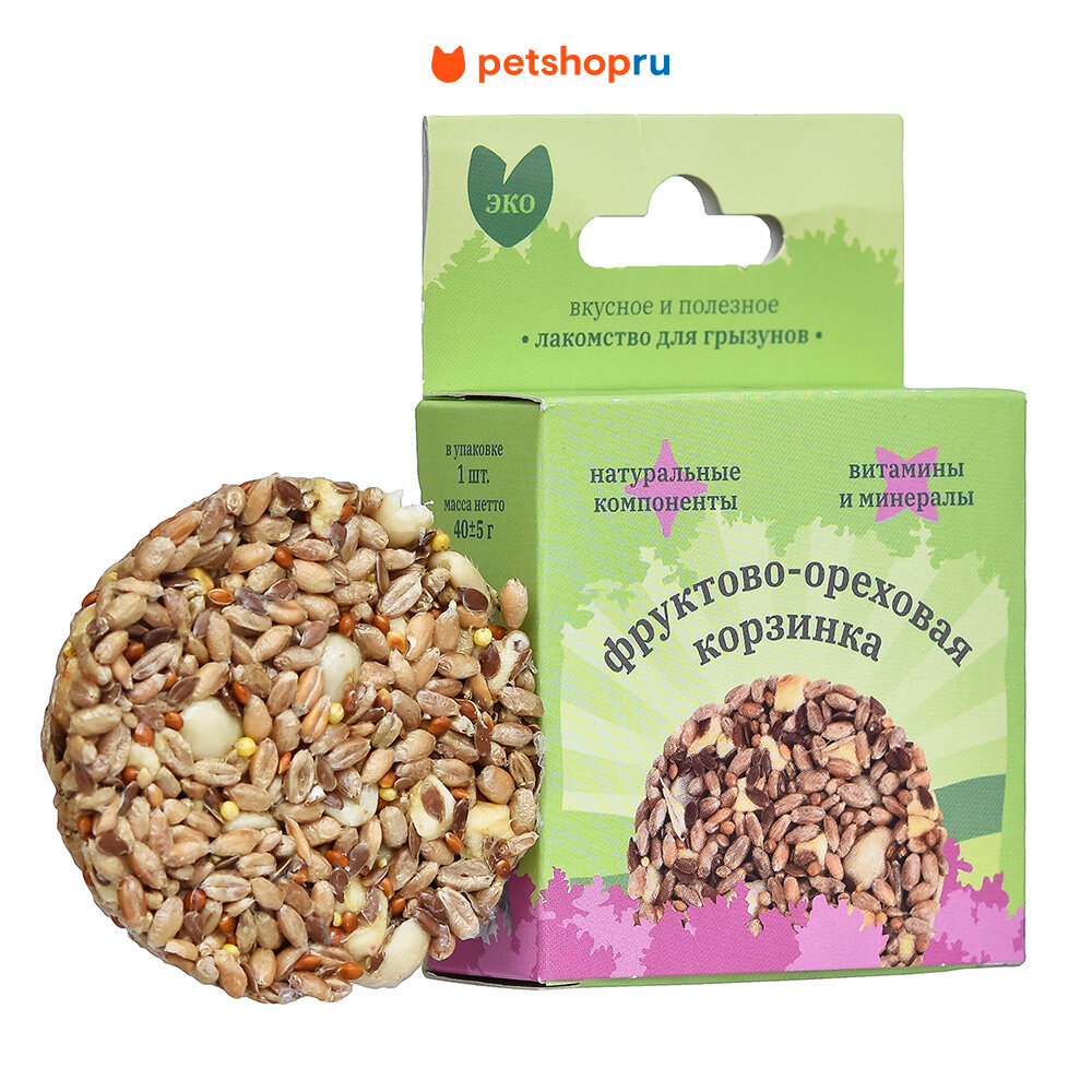 MR.Crisper Лакомство для грызунов, фруктово-ореховая корзинка, 40 г