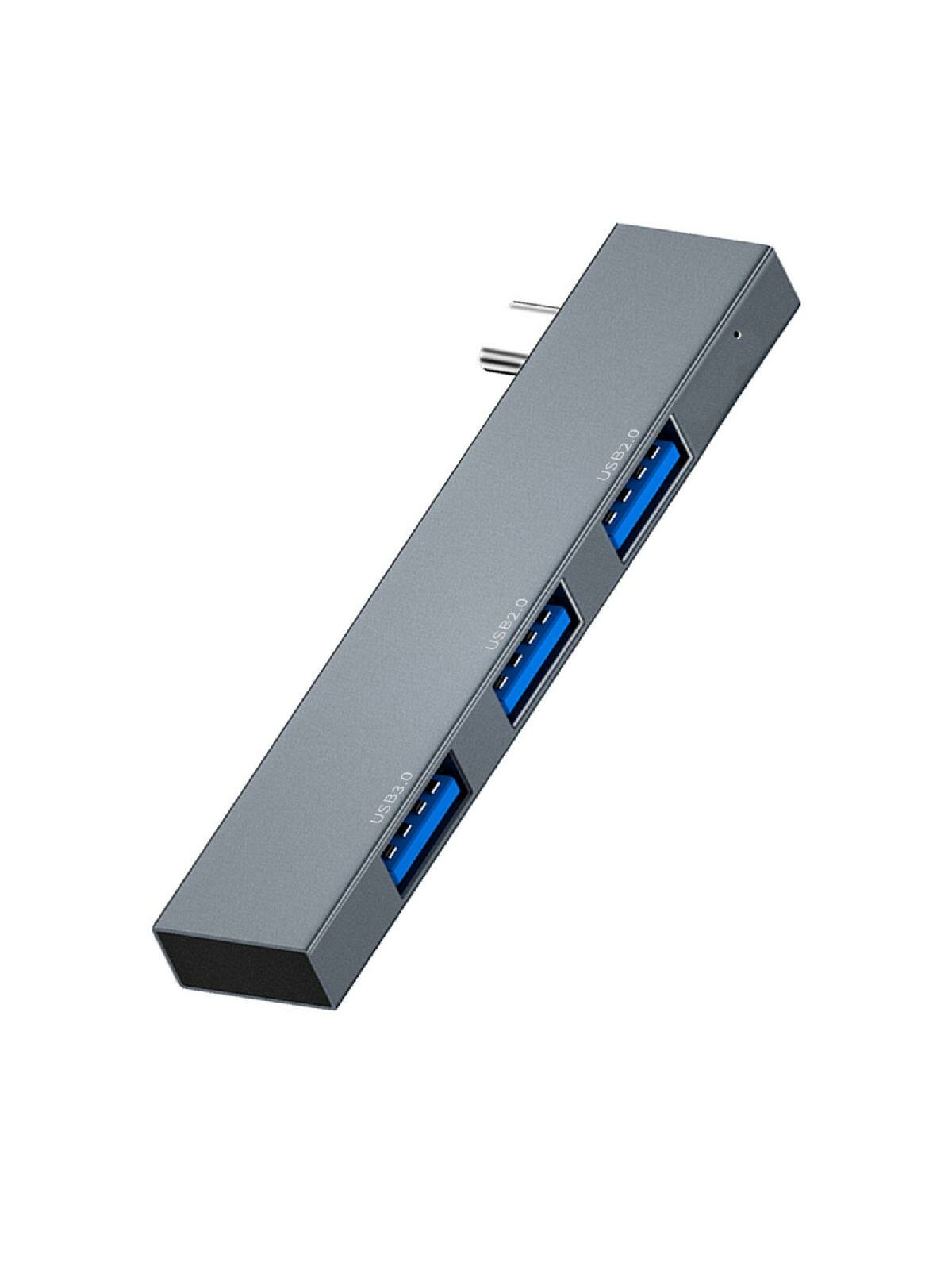 3 in 1 1x3.0+2x2.0 USB Hub 3 Ports Extended Plug Slim Portable Type C/USB PD Splitter PC Computer Laptop Accessories