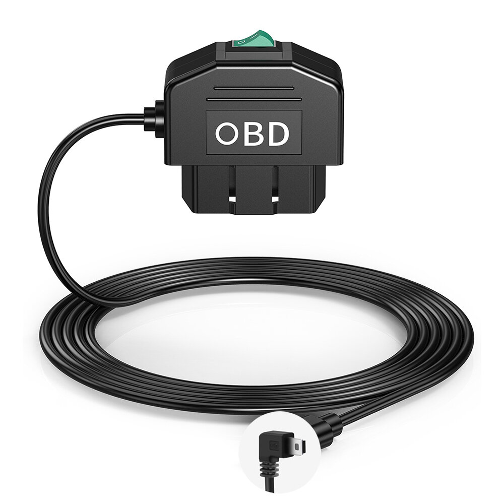 Автомобильный видеорегистратор Комплект проводов OBD на USB Адаптер Кабель питания для видеорегистратора Регистратор зеркала Зарядное устройство 24 часа Мониторинг парковки Таймлапс Видео