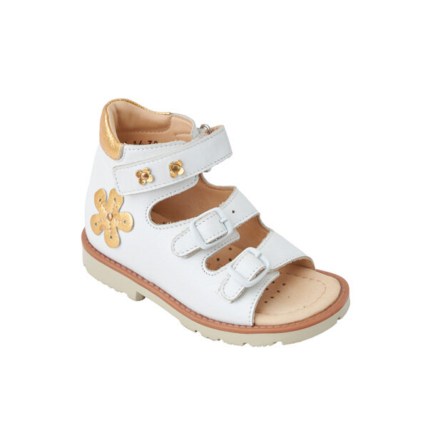 Обувь мега ортопедическая малосложная детская (туфли) арт.051 14 30-80 белый/золотой р.35