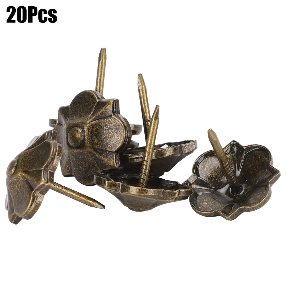 Декоративные гвозди для дивана Bubble Nail, 20 шт, винтажные, с 4-листным клевером, утолщенные, для реставрации мебели, 20 x 22 мм