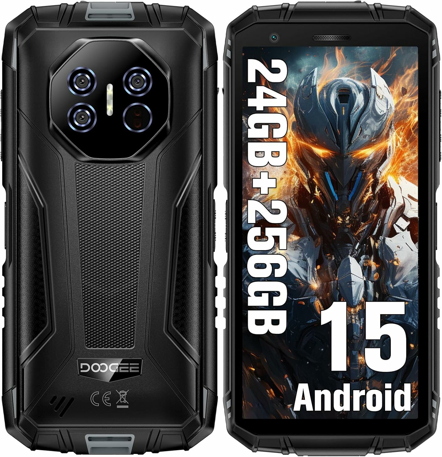 Ультразащищенный смартфон DOOGEE Fire 3, разблокированный — 6 ГБ ОЗУ, 256 ГБ, Android 15, аккумулятор 8350 мА·ч, защищенный мобильный телефон