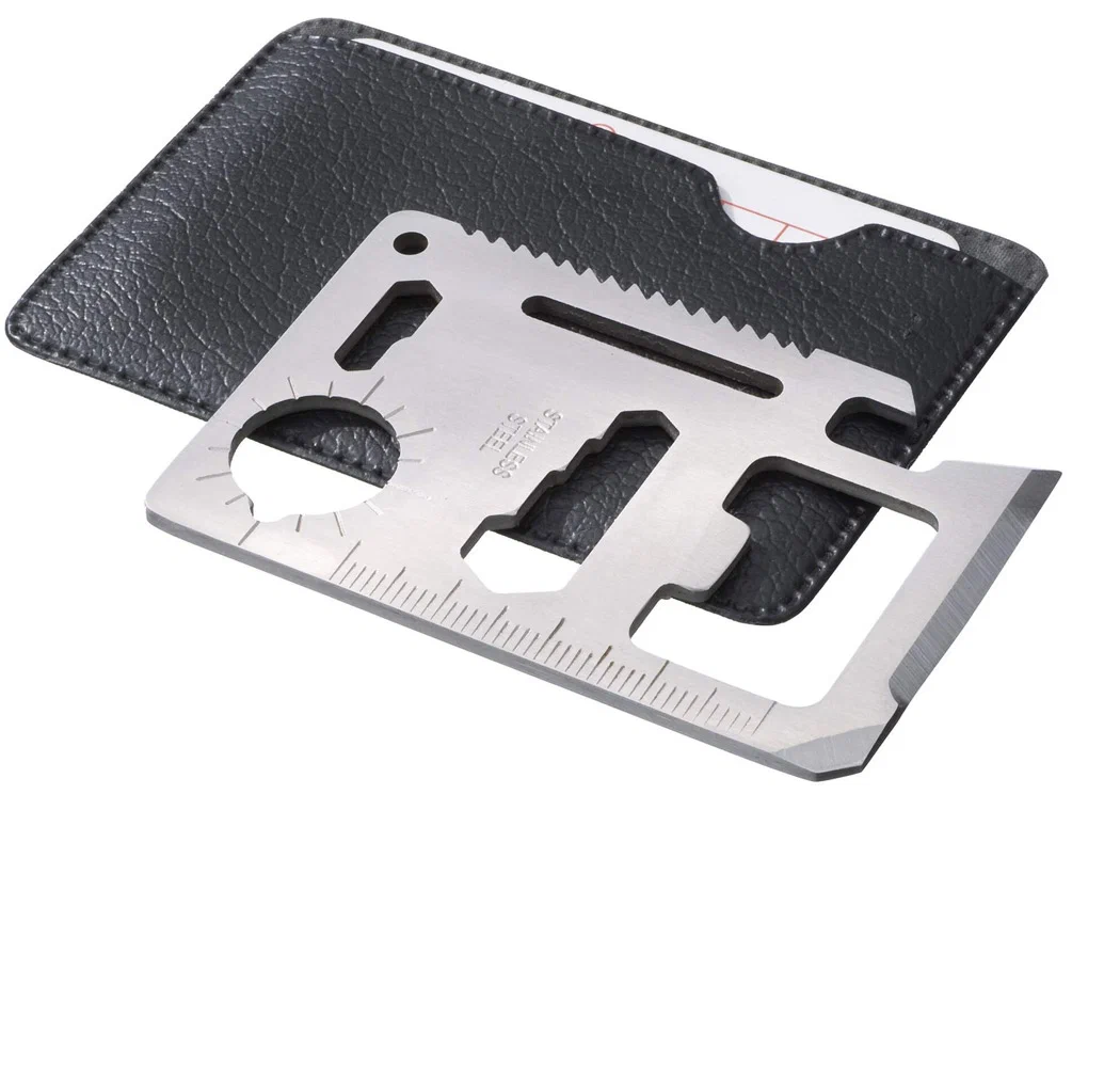 Мультиинструмент Oasis «Saki», 11 в 1, чехол в комплекте, черный, серебристый