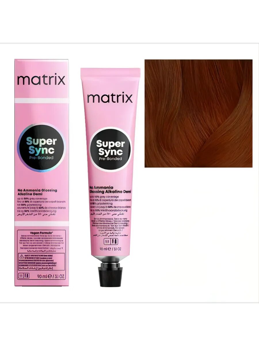 Краска для волос Matrix Coloring Hair Super Sync Pre-Bonded, Деми-перманентный краситель для волос, 6BC