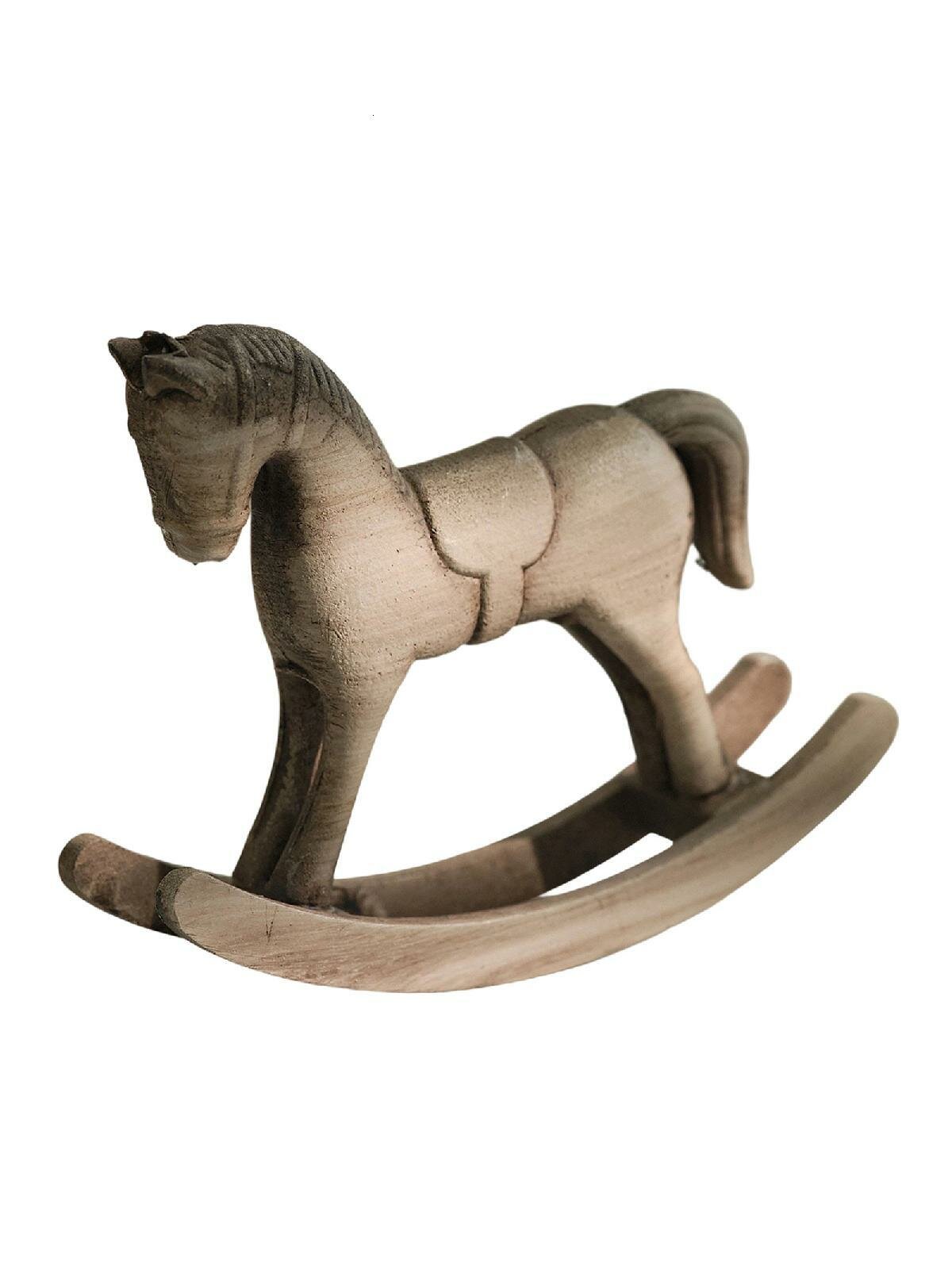 Минималистичная деревянная скульптура Лошади-качалки, Художественное Оформление комнаты Для книжной полки, журнального столика, Украшение в скандинавском стиле, Подарок