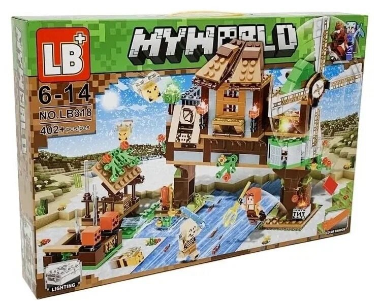 LB+ Конструктор Майнкрафт My World Водная ферма 402 детали LB+ LB318