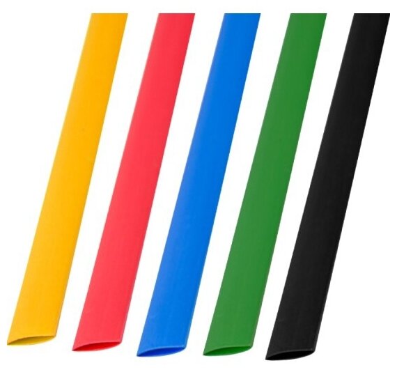 Набор термоусадочных трубок Rexant 10,0/5,0 мм пять цветов (50 шт. по 1 м.), 29-0160
