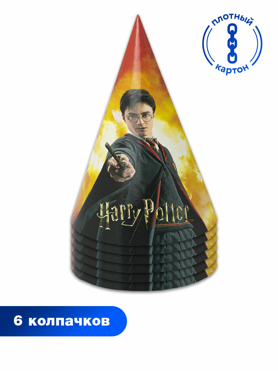 Harry Potter. Набор праздничных колпачков на голову, 6 шт, Гарри Поттер