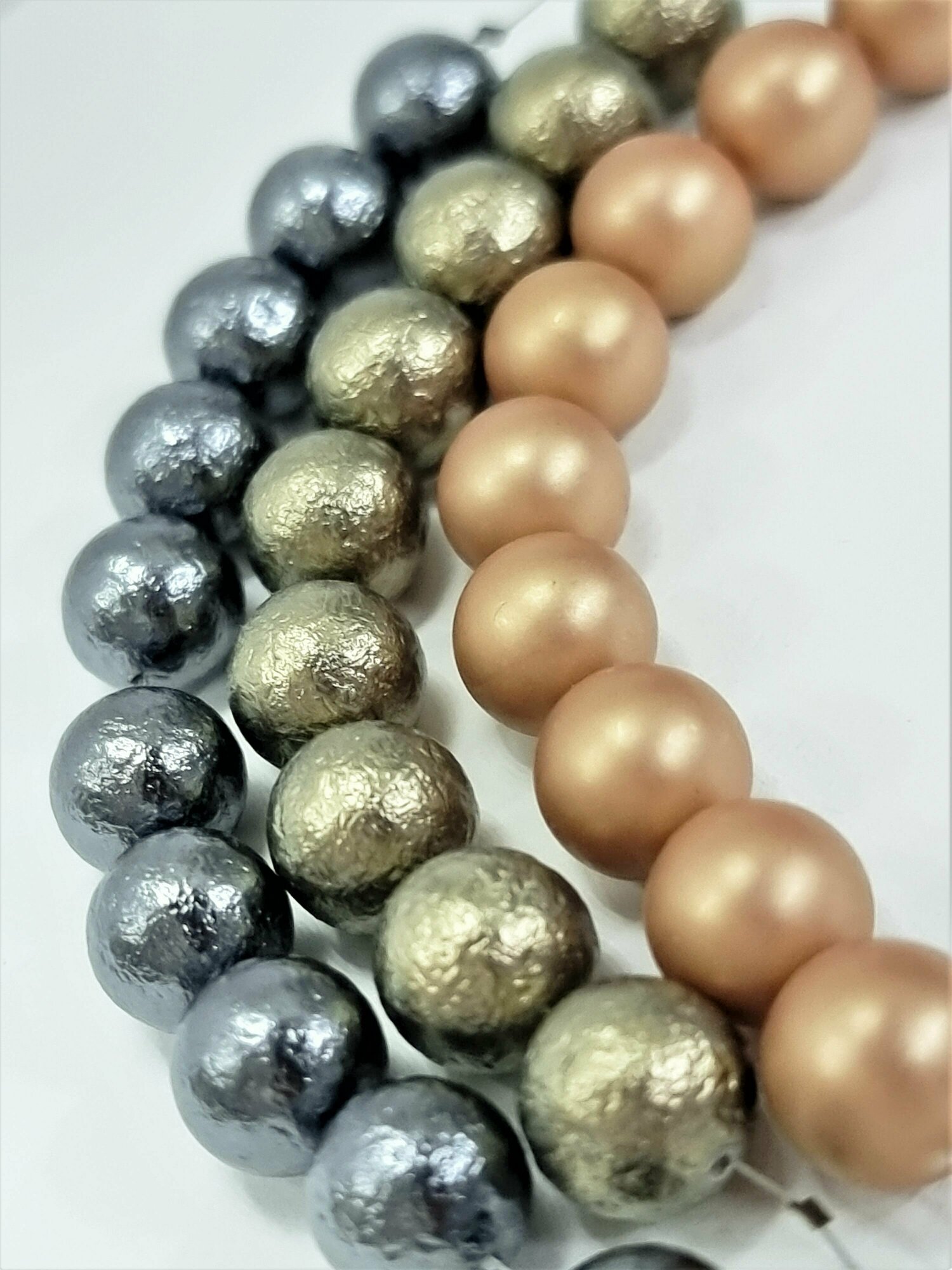Жемчуг керамический. 10мм. 30шт. Бронза, Гематит, Золото.
