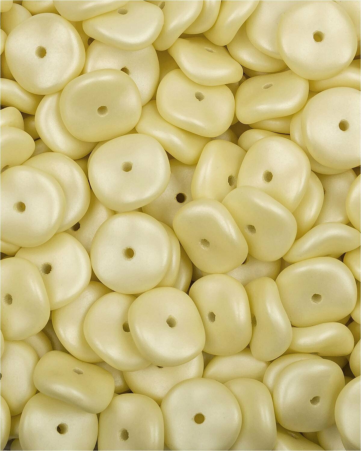 Стеклянные чешские бусины, Wavelet Beads, 10 мм, цвет Pastel Yellow, 10 шт.