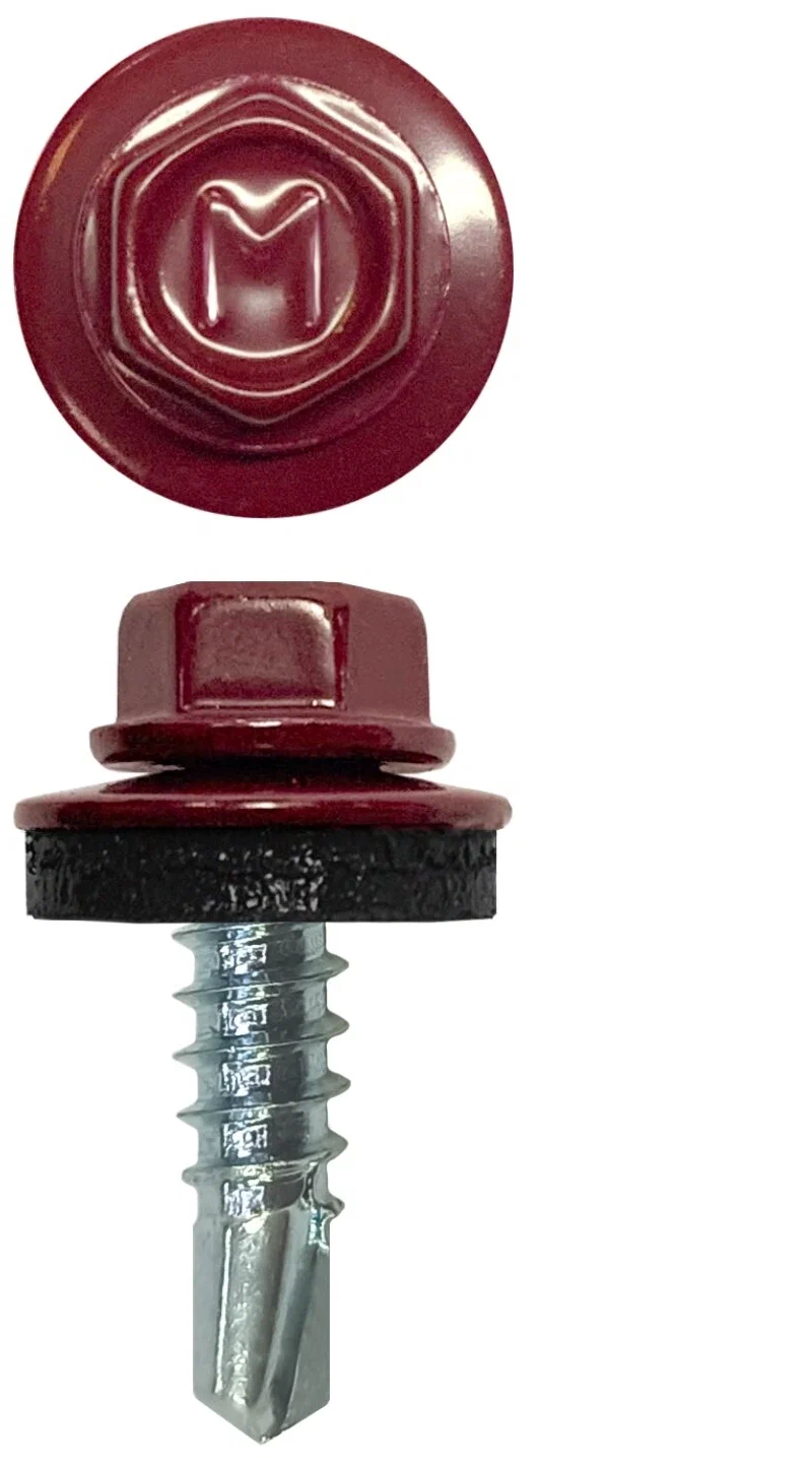 Саморез кровельный 4,8х19 по металлу Daxmer RAL 3005 (400 шт)