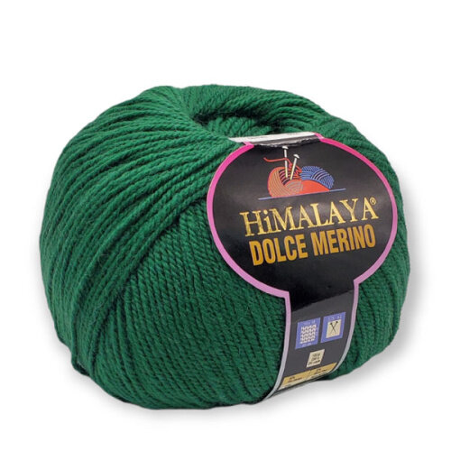Пряжа HiMALAYA "DOLCE MERİNO" 50% Шерсть мериноса, 50% Микрофибра, 100гр/230м, (59435 Еловый) 1 упаковка (10 мотков)