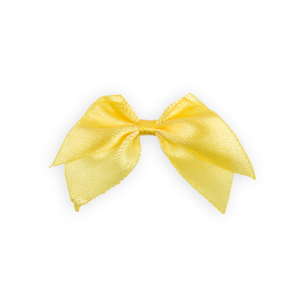 BLITZ Бантик №117 св. желтый атласный декоративный аксессуар для волос и нарядов