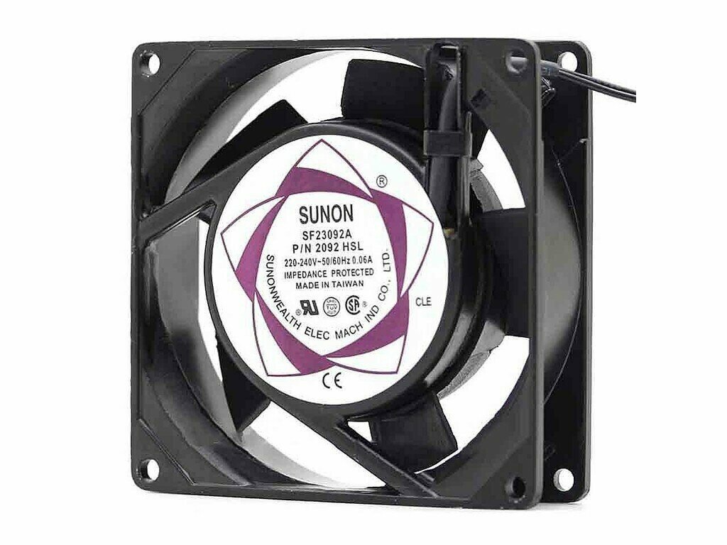 Вентилятор охлаждения 92х92х25мм SUNON SF23092A "VNT-113781" P/N2092HSL 220В скорость:2750 об/мин 13Вт