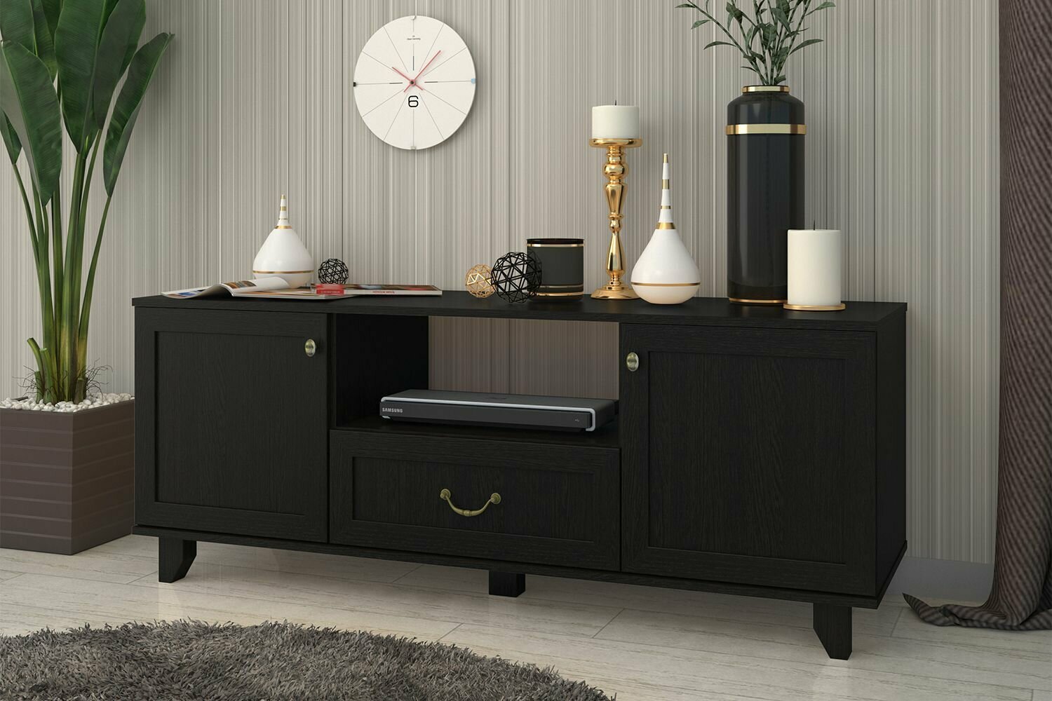 Комод Ренди 18М 150х40х60 венге цаво, рамка квадро МДФ, ножка №3